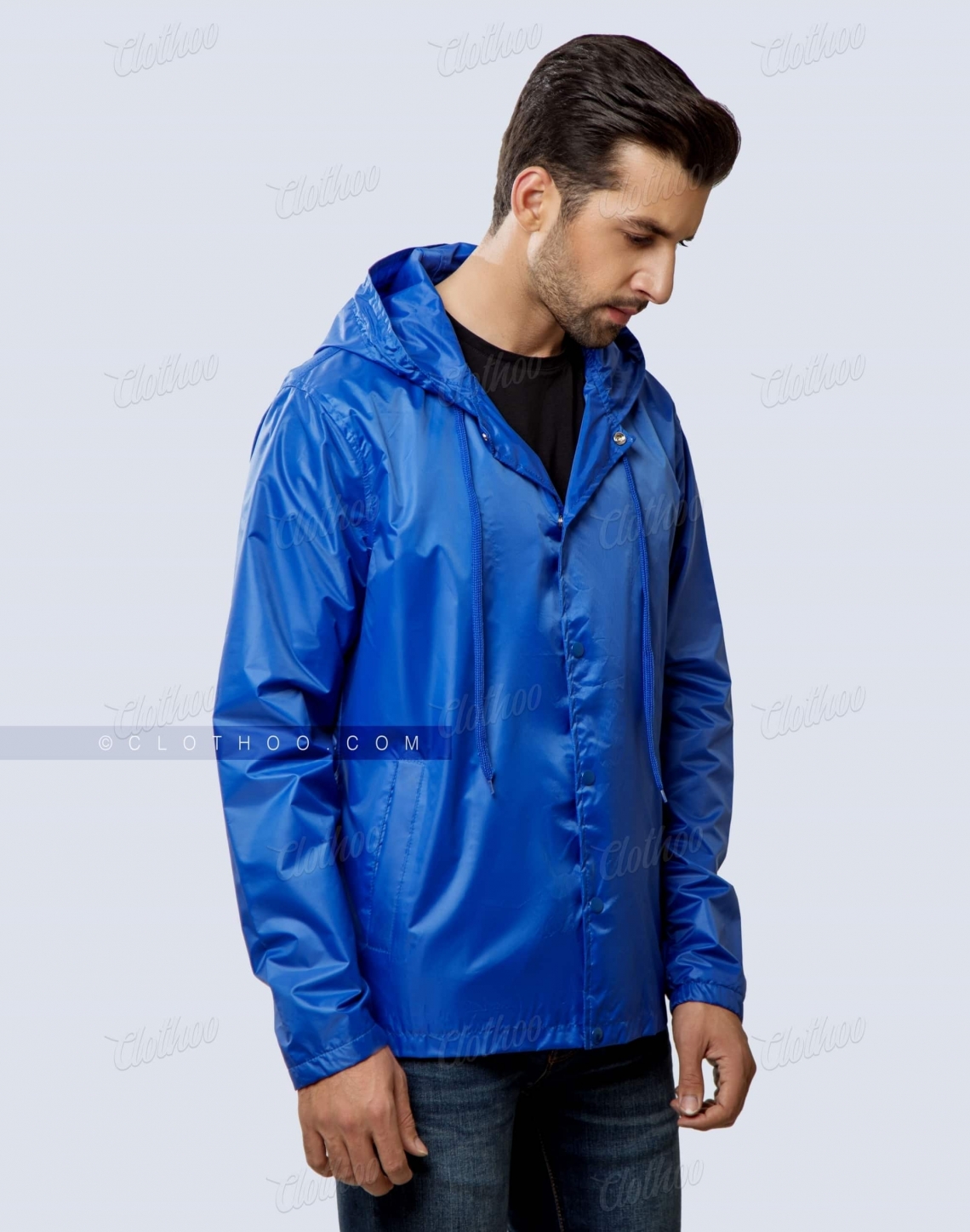 Nylon Coach Jacket in Royal Blue