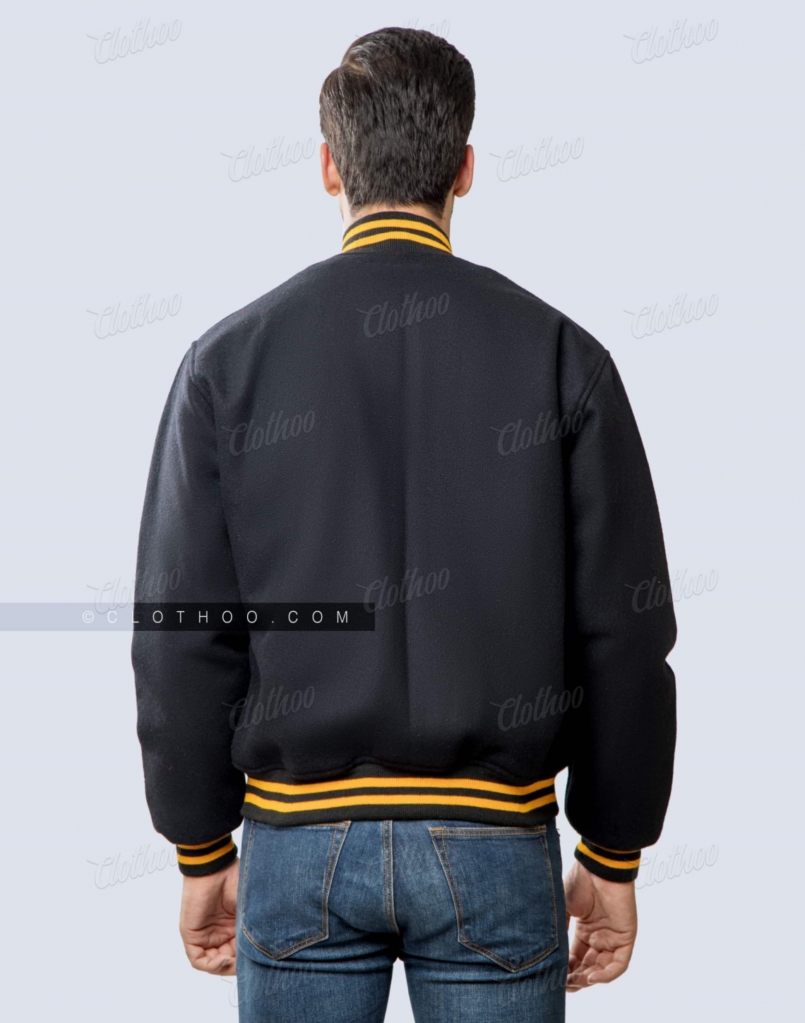 Black Wool Varsity Jacket – Classic USA Style - Clothoo