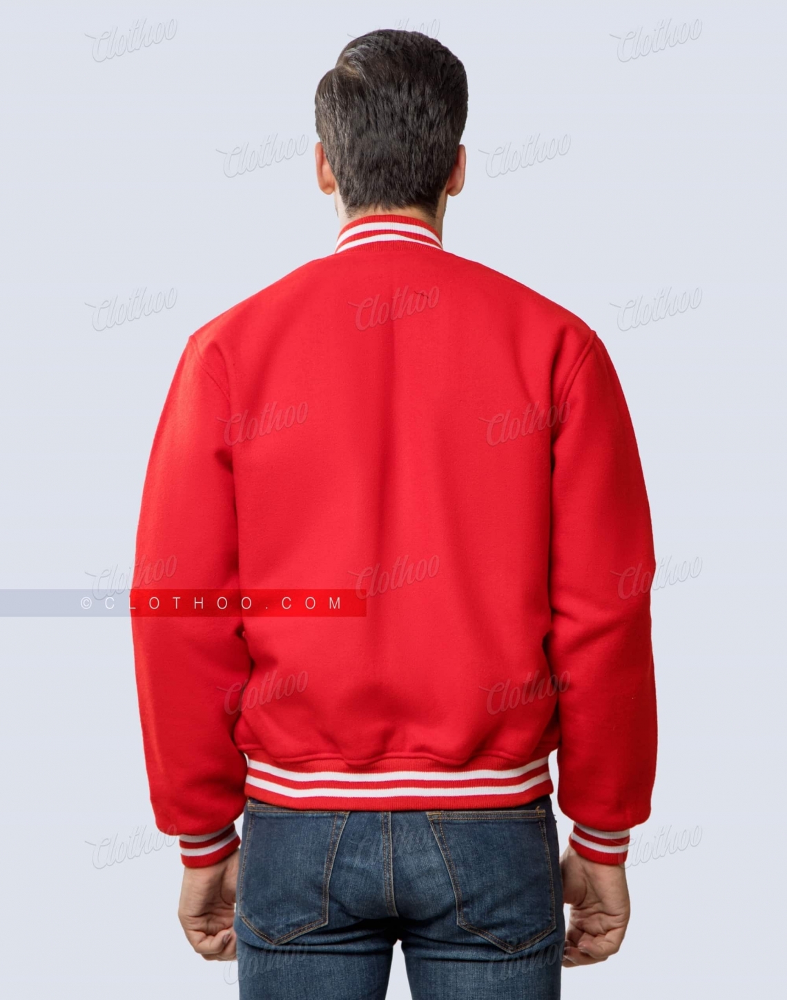 Red Wool Varsity Jacket – College Team Style - Clothoo