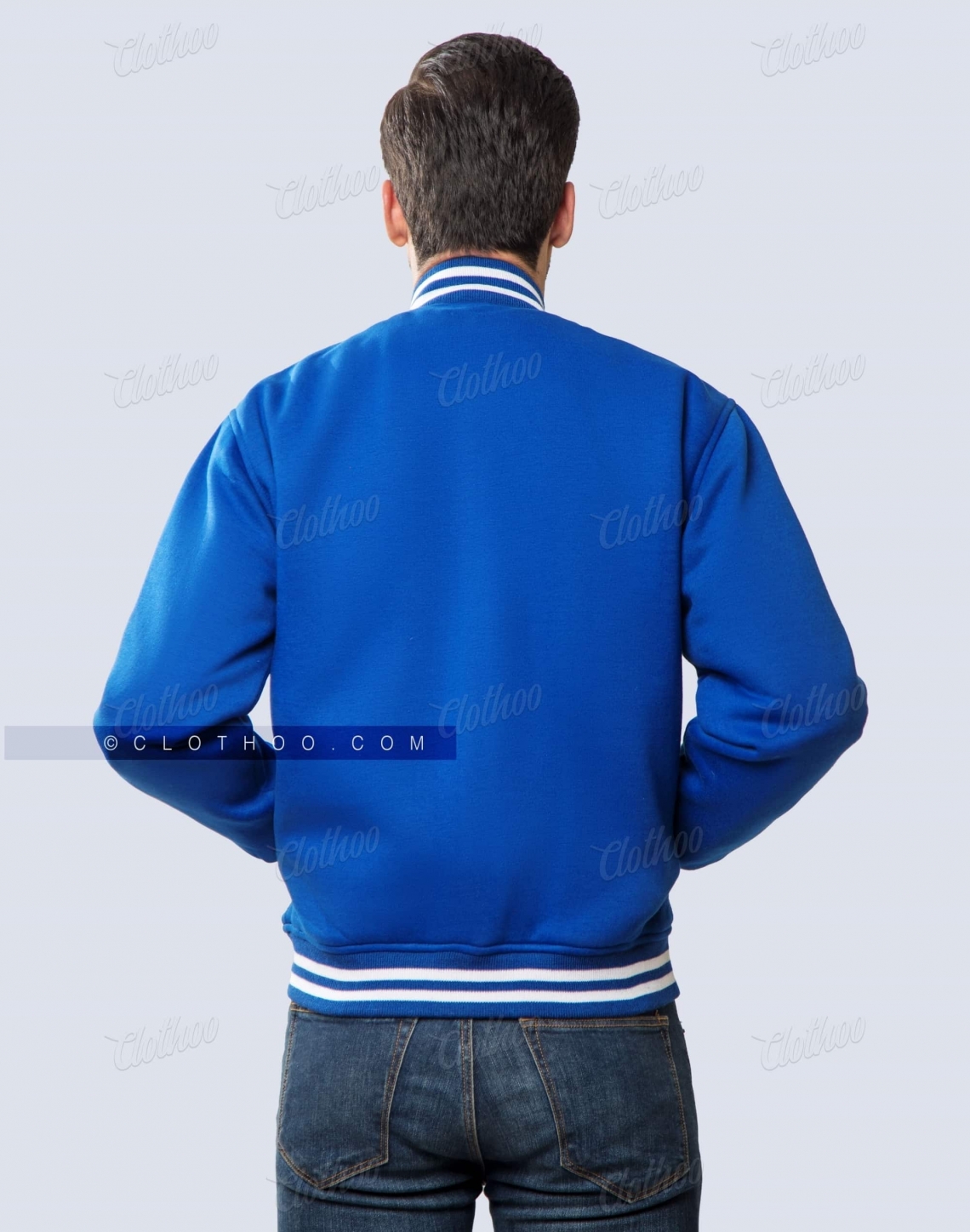 Royal Blue Fleece Varsity Jacket – Classic School Style - Clothoo
