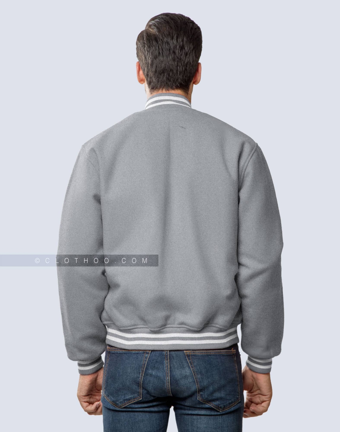 Grey Wool Varsity Jacket – Neutral Fashion - Clothoo